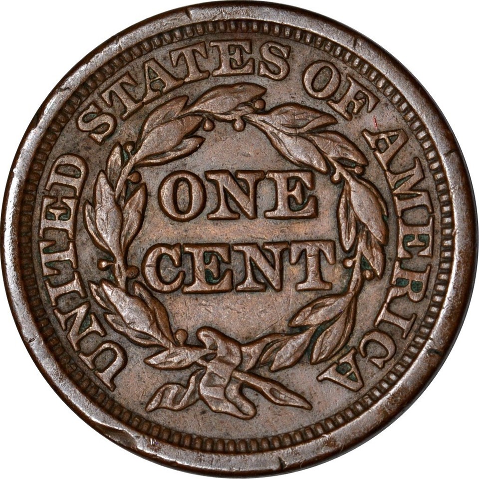 1848 1C Braided Hair Large Cent Choice VF K15851 | eBay