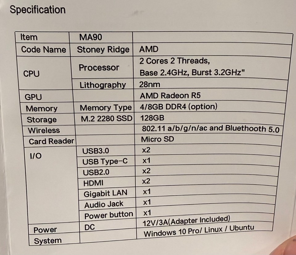Atopnuc MA90 Mini PC Ubuntu AMD A9 9400 APU Linux Computer 8GB RAM ...