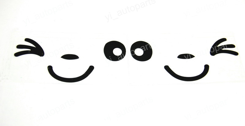 2Pcs Smile Face Rear-View Mirror Decal Auto Car Sticker Vinyl 5"3/4 X2 ...