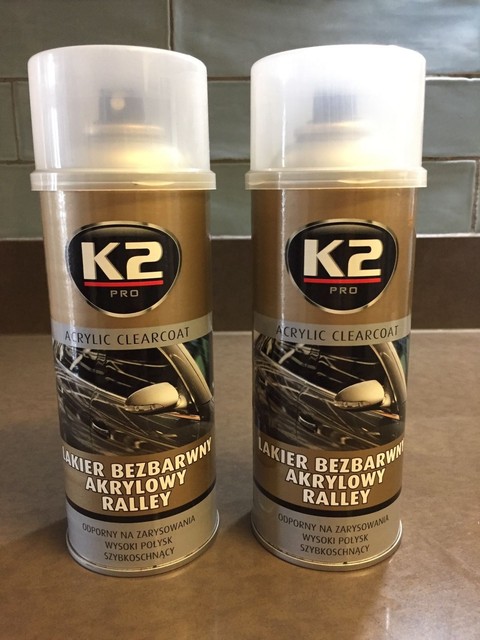 2 X K2 Rally Fast Dry High Gloss Clear Top Coat Acrylic Car Lacquer ...