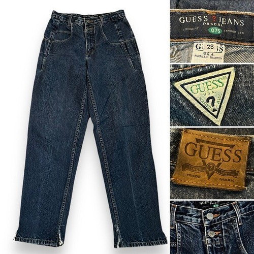 Vintage Guess Jeans Pascal High Rise Loose Fit Tapered Legs Triangle ...