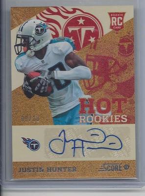 JUSTIN HUNTER 2013 SCORE HOT ROOKIES TITANS ROOKIE AUTO RC #D 8/10 | eBay