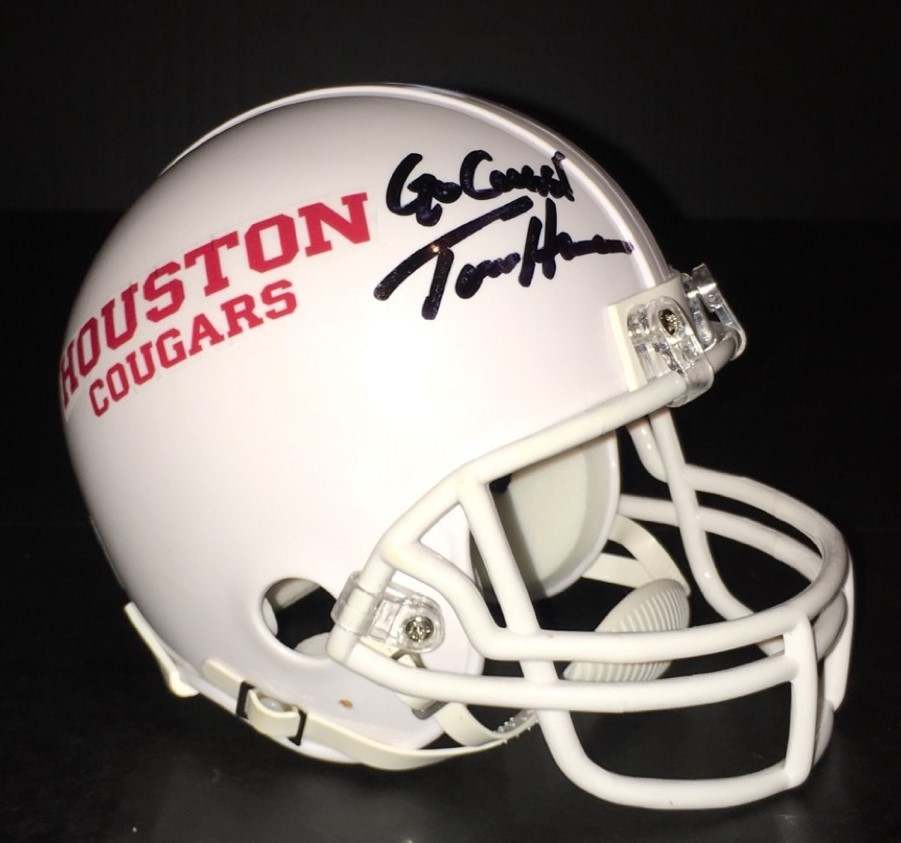 Houston Cougars TOM HERMAN Signed Autographed Football Mini Helmet COA ...