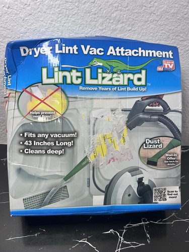 Lint Lizard Dryer Lint Vac Attachment Fits Any Vacuum, 43" Long -New Sealed 97298022357| eBay