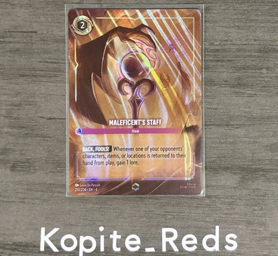 DISNEY Lorcana: Azurite Sea - Alt Art Enchantment - Maleficent’s Staff ...