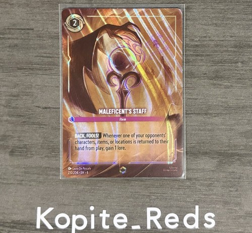 DISNEY Lorcana: Azurite Sea - Alt Art Enchantment - Maleficent’s Staff ...