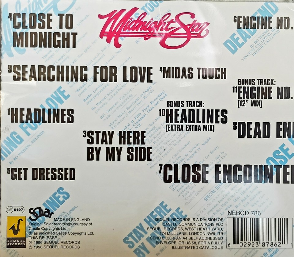 Midnight Star Headlines CD Original 1996 Rare New Funk Old School ...