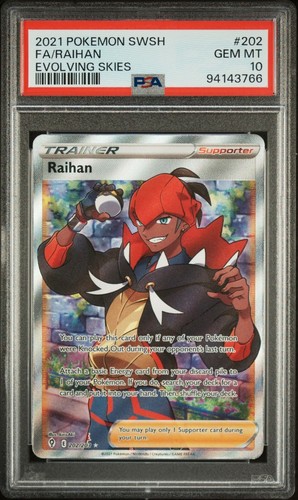 Raihan - PSA 10 - 202/203 - Evolving Skies - Graded Pokemon Card | eBay