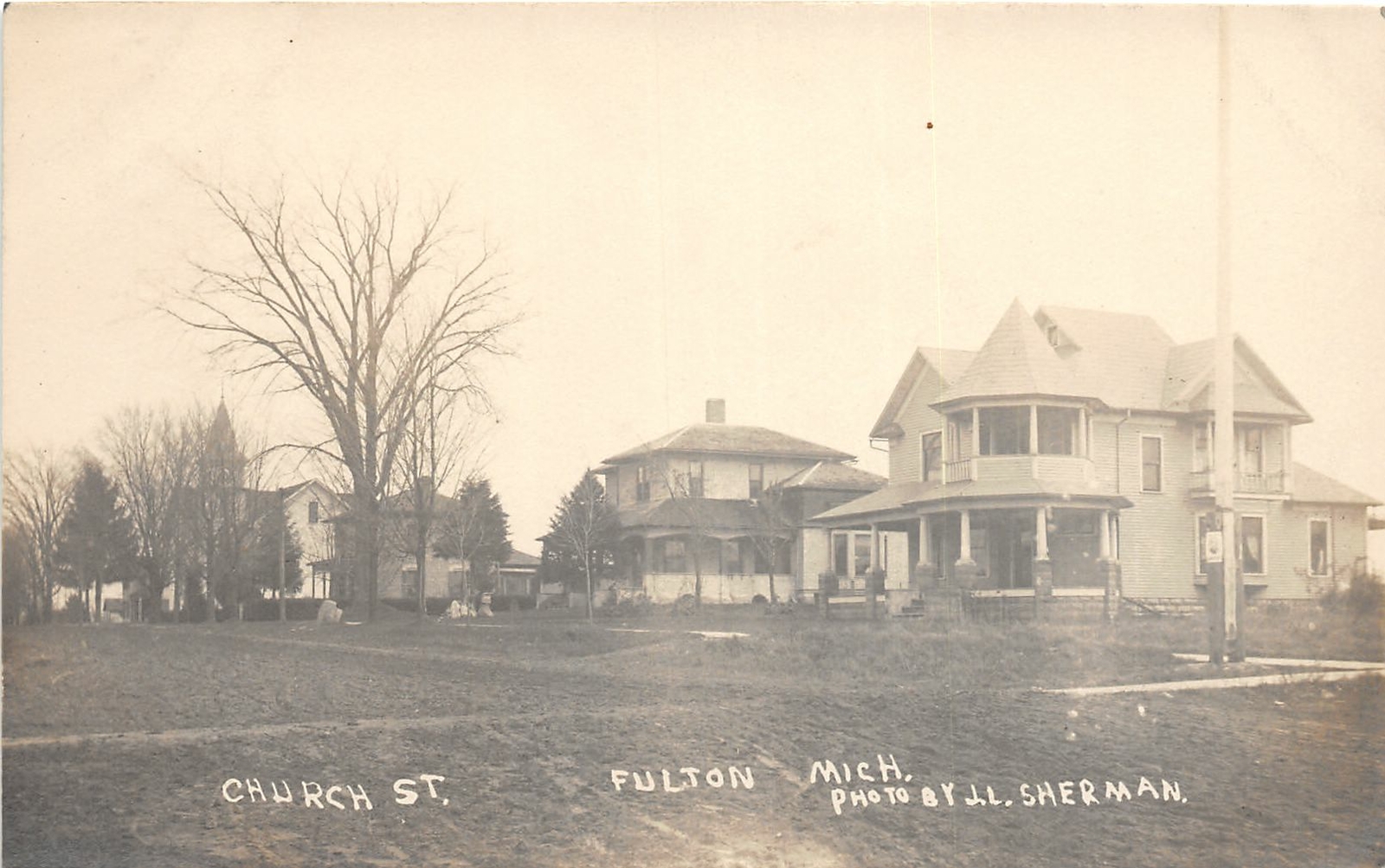 G89/ Fulton Michigan RPPC Postcard c1910 Church Street Homes | eBay