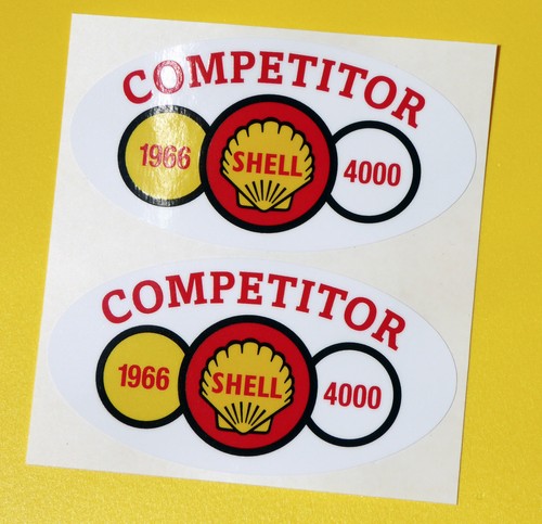 SHELL 4000 RALLY Classic Car COMPETITOR 1966 Race sticker MINI COOPER ...