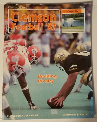 CLEMSON VS GEORGIA TECH - FOOTBALL PROGRAM - SEPT. 26, 1987 | eBay