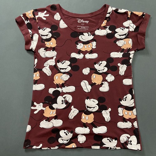 Disney Mickey Mouse Woman's All Over Print Maroon Size Medium | eBay