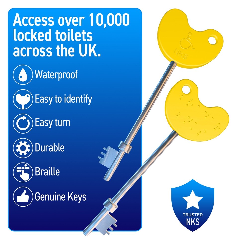 NKS RADAR KEY Disabled Toilet Bathroom Door Access Braille Easy Turn ...