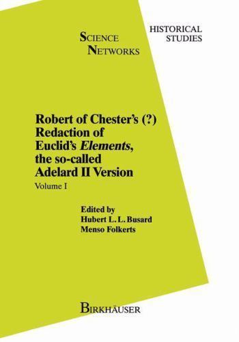 Science Networks. Historical Studies: Robert of Chester's (?) Redaction ...