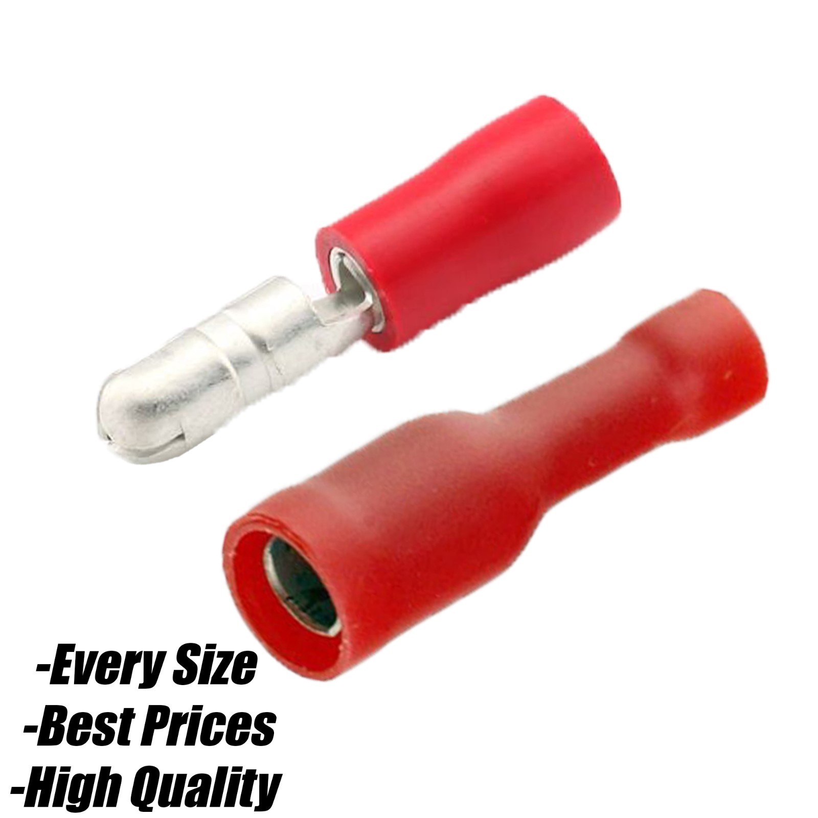Red Insulated Bullet & Receptacles Terminals Electrical Crimp Wire ...