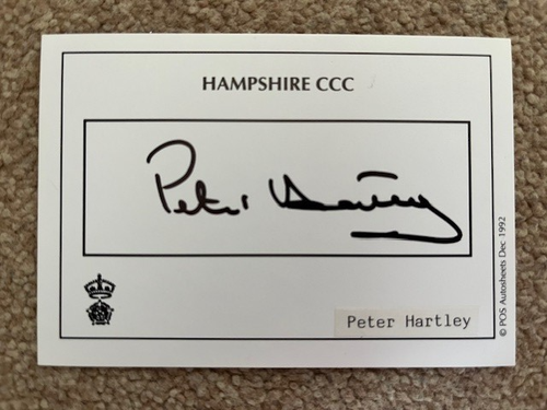 Peter Hartley - Rare Signed "Hampshire CCC Player" Autograph Card | eBay