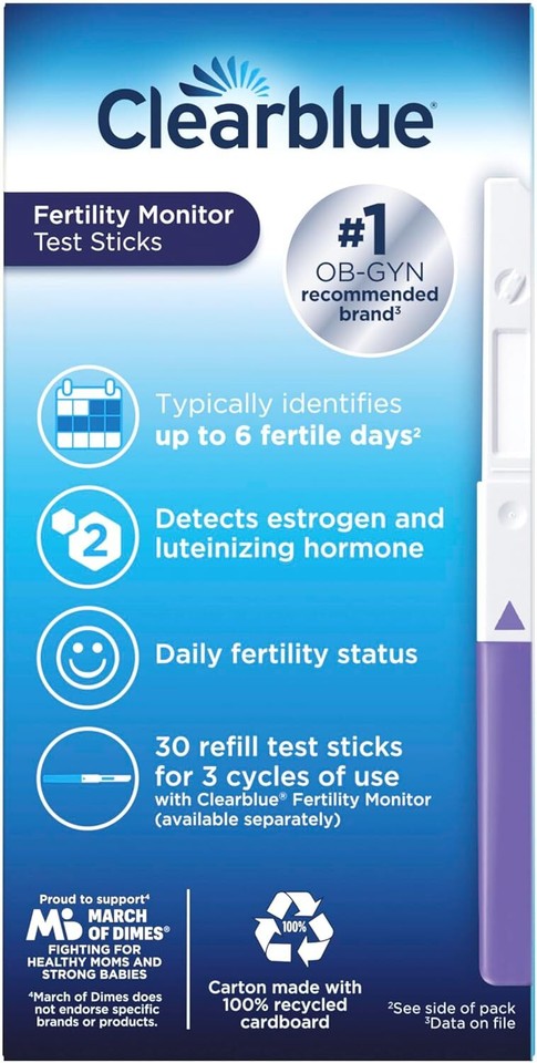 Clearblue Fertility Pregnancy Monitor Test Sticks 30 count Home Monitor ...