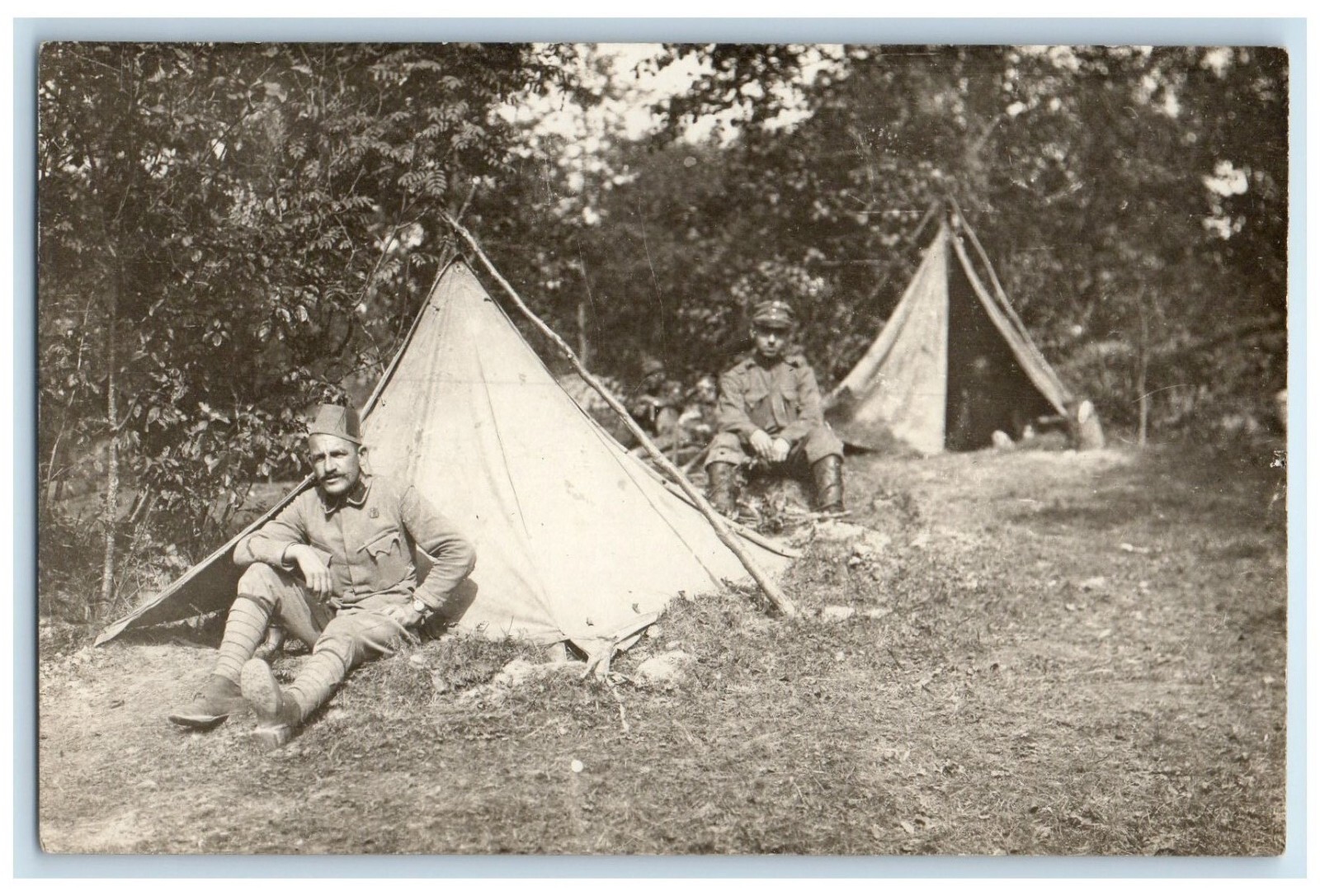 c1910's Military Soldier Camp Teepee Tent WWI RPPC Photo Posted Antique ...
