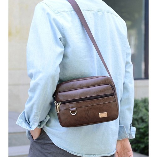 Multilayer Shoulder Bag PU Business Bag Fashion Messenger Bag Man | eBay