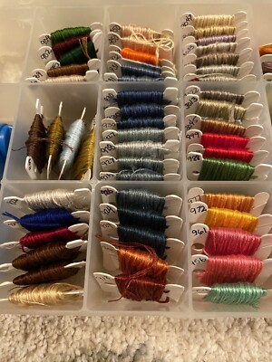 Embroidery Thread Floss Organizers Cards Bobbin Threader 130 Skeins ...