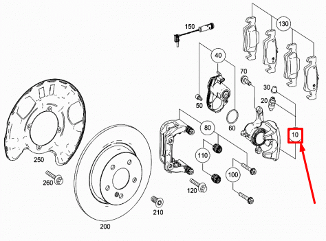 Mercedes-Benz Ml W166 Rear Left Brake Caliper A1664230381 Genuine for ...