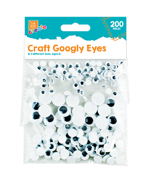 200 Googly Eyes 3 Sizes Wobbly Wiggly Arts & Crafts Fun Kids Children ...