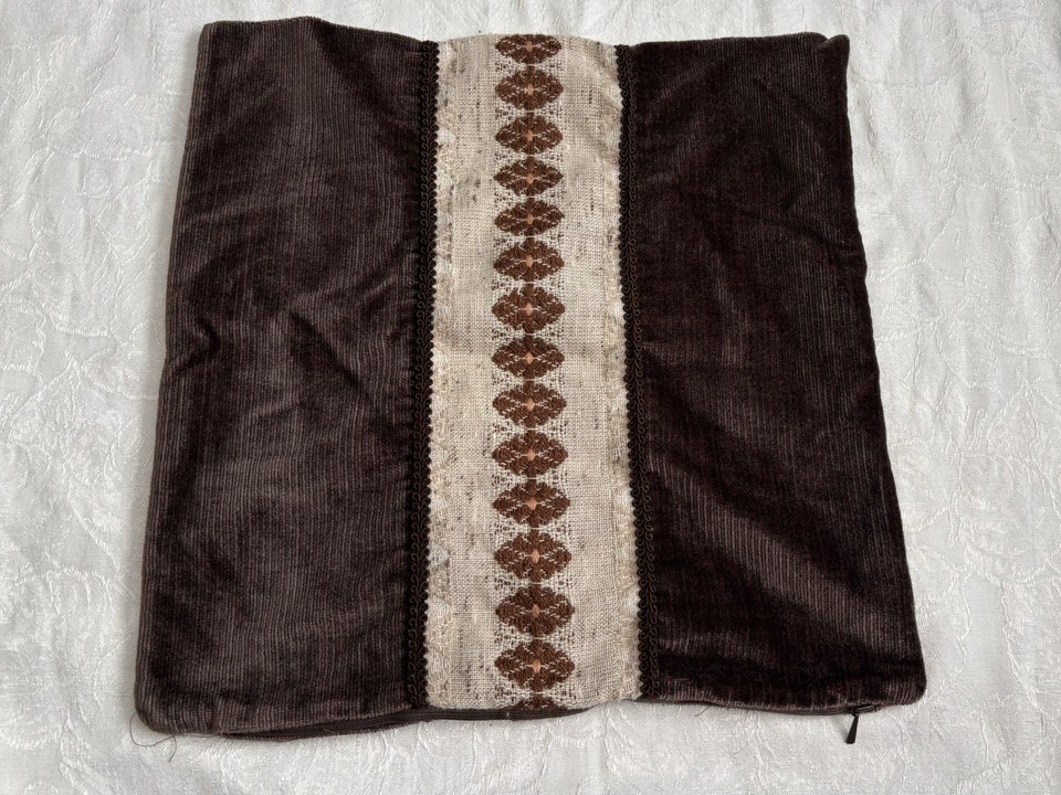 Lot Of 3 Pillow Sham Covers Velvet 1970s MCM BOHO Chic Style Brown ...