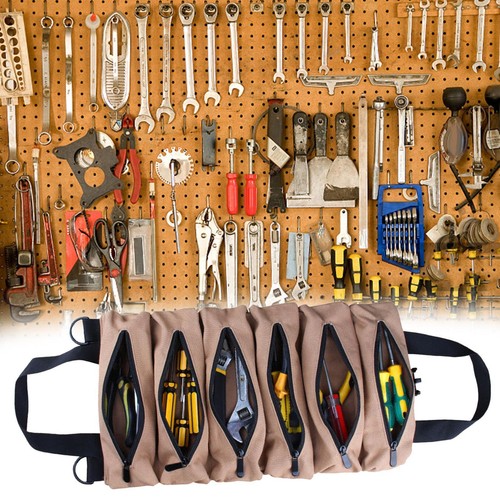 roll up Tool Bag Foldable Multipurpose Organizer Canvas for Mechanic ...