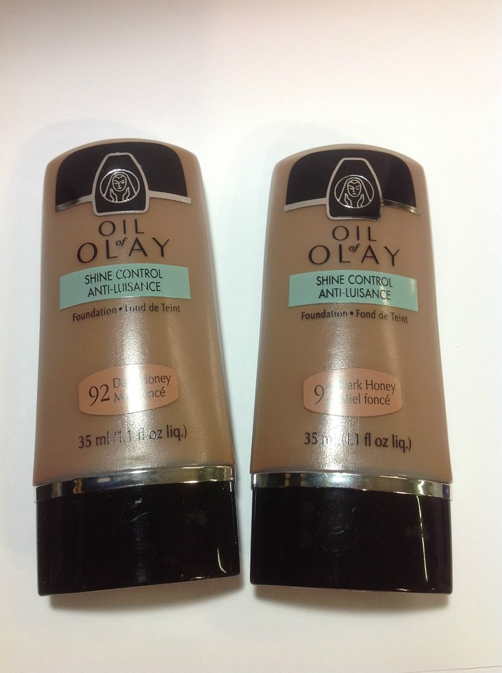 2 X Oil of Olay Shine Control Foundation Dark Honey #92 NEW. | eBay
