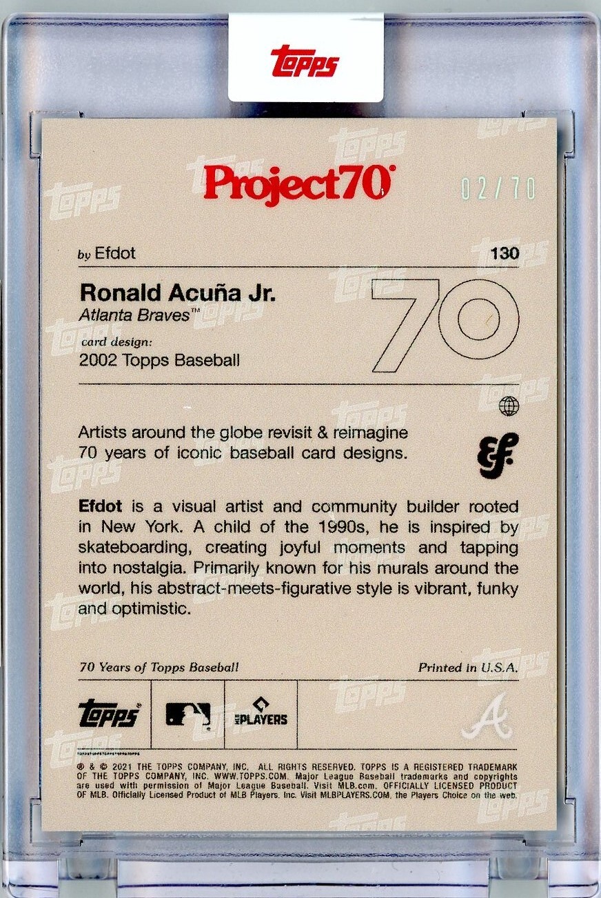 2021 TOPPS PROJECT 70 - RONALD ACUNA JR. BY EFDOT - RAINBOW FOIL 02/70 ...