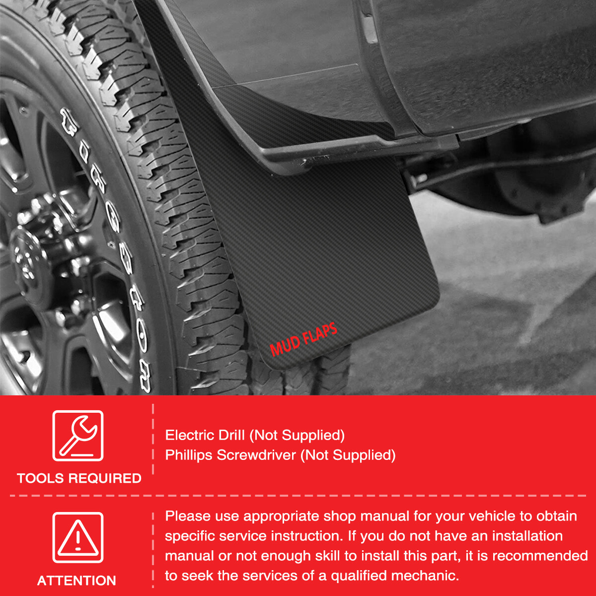 4x Front & Rear Universal Splash Guards Mud Flaps Black Fender w ...