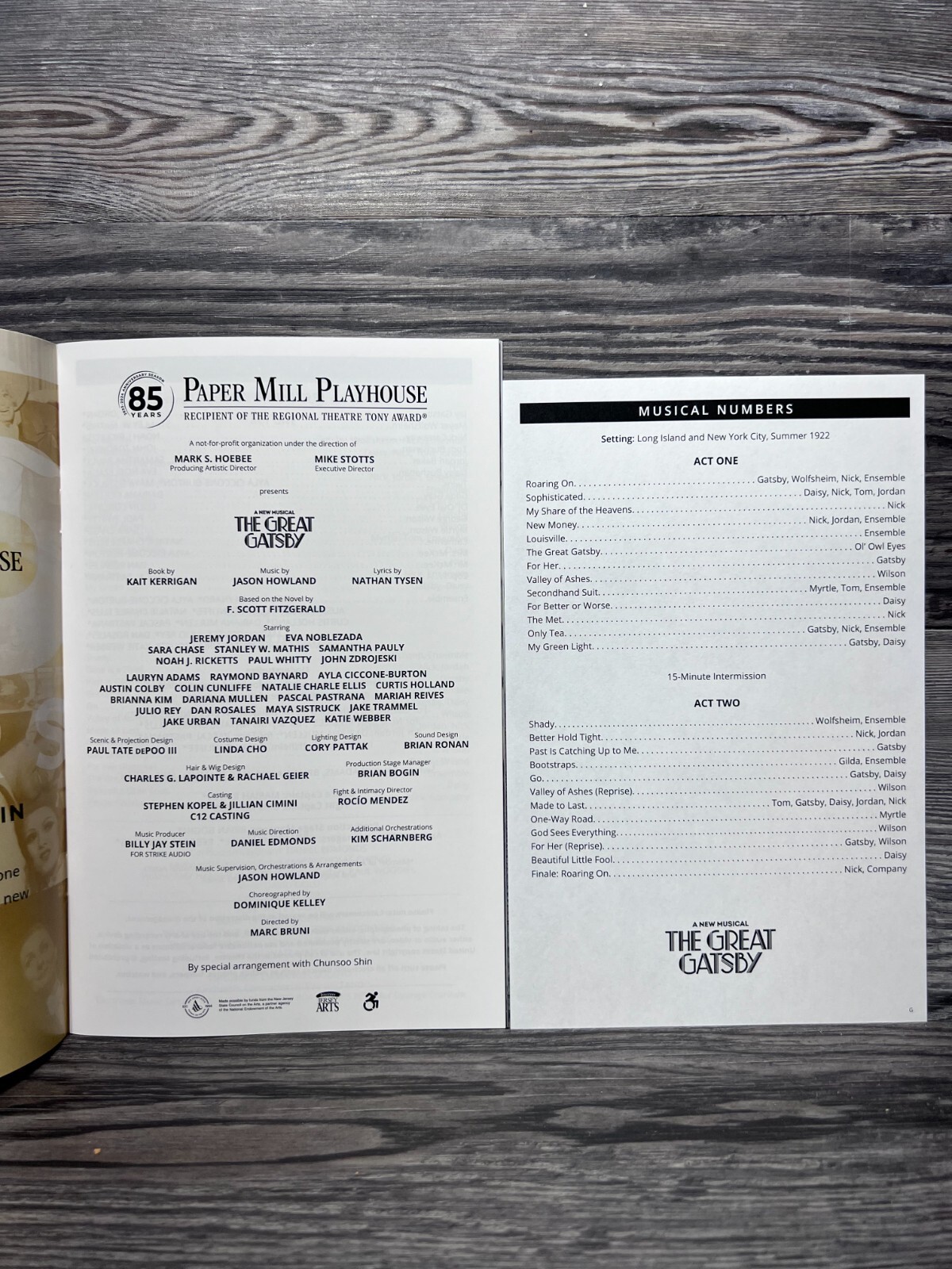 THE GREAT GATSBY, PROGRAM, OCT 12 - NO 12 2023, PAPER MILL PLAYHOUSE | eBay