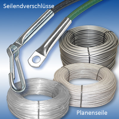 Planenseil 6 mm 8 mm 9 mm 10 mm 12 mm Seil Seilendverschluss Anhänger ...