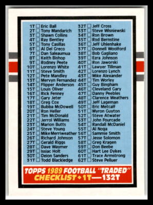1989 Topps Traded #132T Checklist 1-132 CL Checklist | eBay