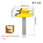 1/4 Inch Shank 45°Lock Miter Router Bit Tongue and Groove Set For Door ...