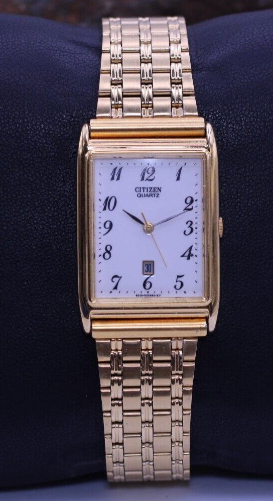 CITIZEN QUARTZ MEN'S TANK DRESS WRIST WATCH 6010-R00910 VERY CLEAN RUNS ...