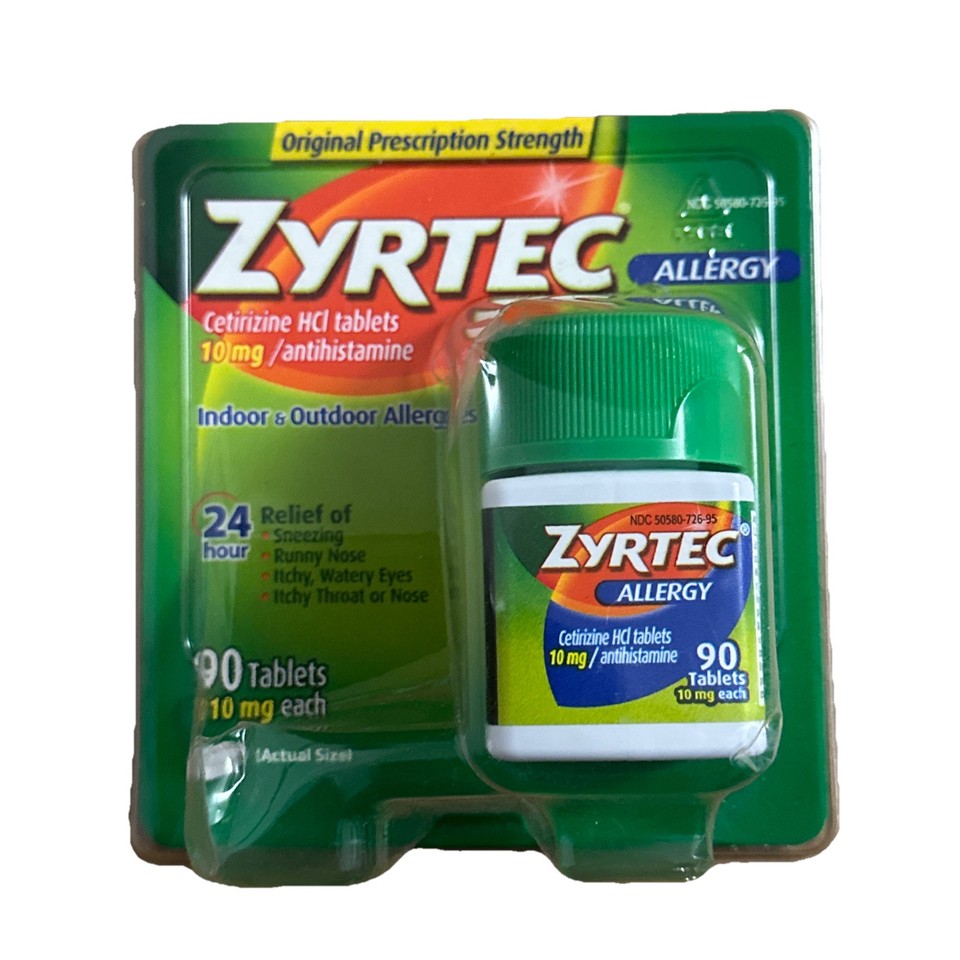 Zyrtec 10 mg 24 Hour Allergy Relief Tablets (90 Count) EXP 03/2027 ...