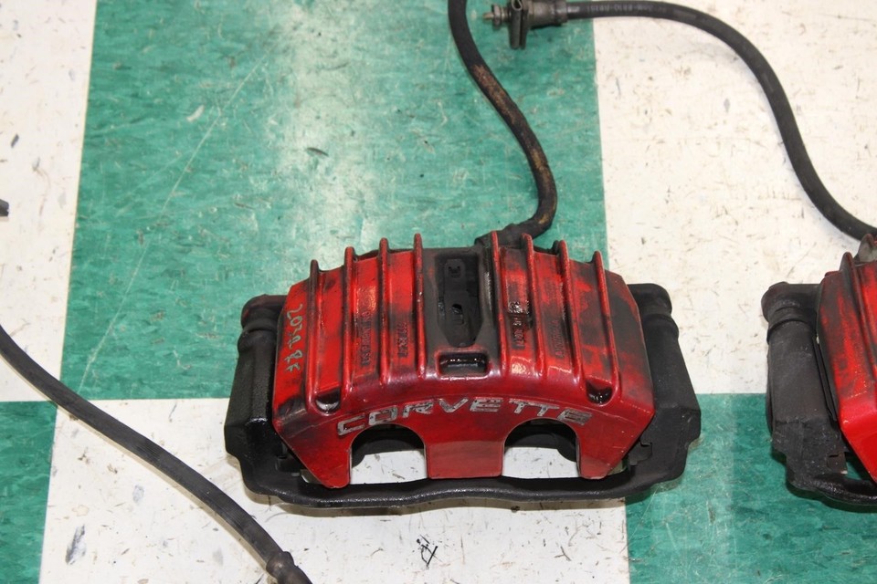 01-04 CORVETTE Red Driver Passenger Front Rear Brake Caliper Set 4x ...