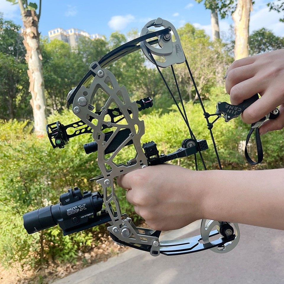 13" Archery Mini Compound Bow Kit 15-32lbs Laser Sight Short Axis Arrow ...
