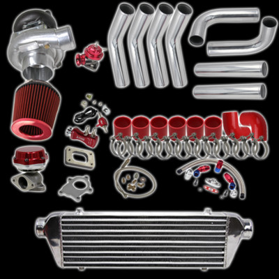JDM UNIVERSAL T3/T4 TURBO KIT TURBOCHARGER+INTERCOOLER+WASTEGATE+BOV ...