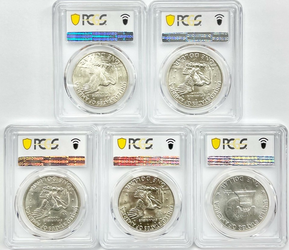 1971 S, 1972 S, 1973 S, 1974 S, 1976 S-PCGS MS67 - 5 COIN SET Ike ...