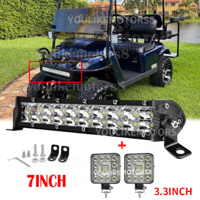 Fit Club Car Ezgo Golf Cart 7 Front Bumper Led Work Light Bar 3 3