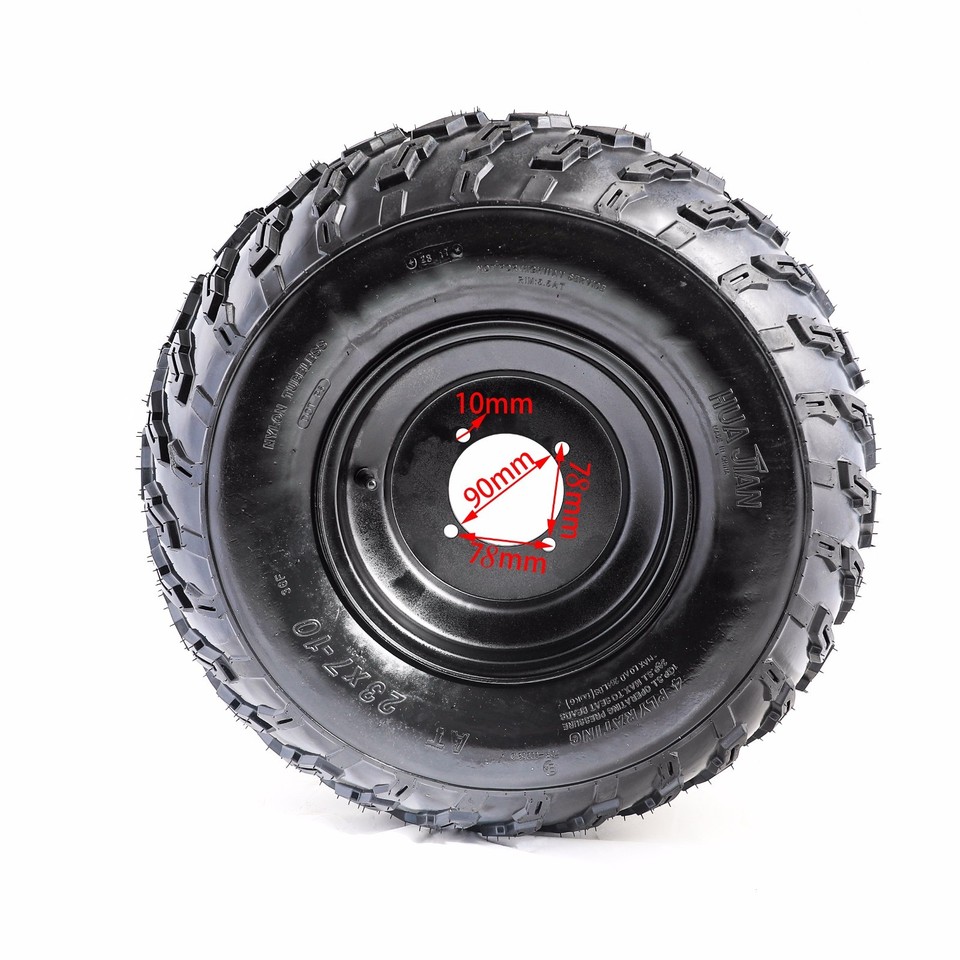 4pc 23X7-10 ATV 23x7x10 Sport Tire Rim 4 Lug Wheel Go kart Golf Bike ...