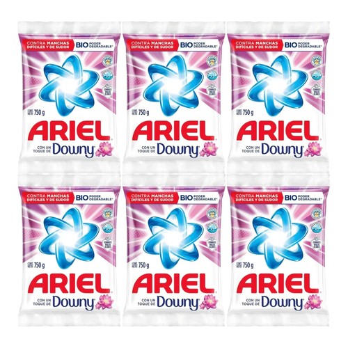 Ariel Laundry Detergent Powder With A Touch of Downy, 750g (Pack of 6 ...