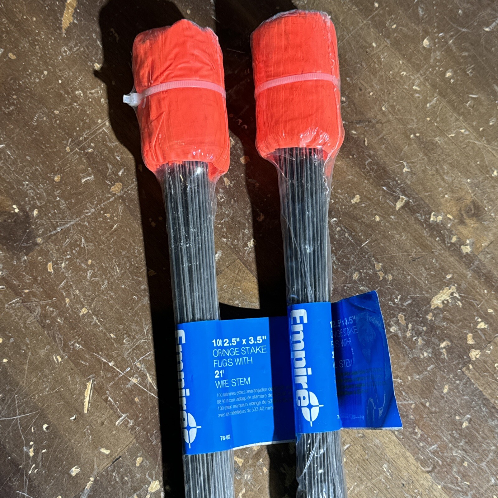 3.5 in. x 2.5 in. Glo Orange Flag Stakes (200 Pack), Hand Tools/Marking ...