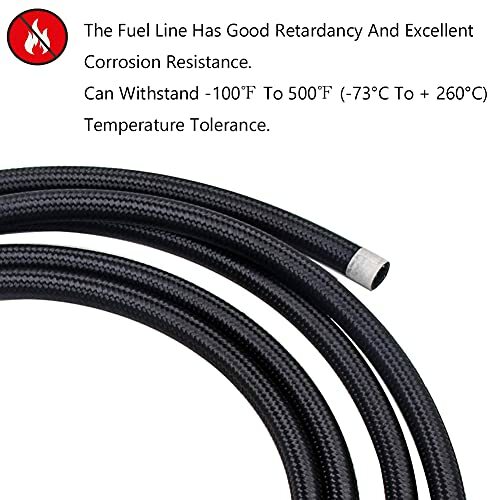 3/8 6an Fuel Line 10ft High Pressure Fuel Hose Fitting Kit Nylon ...