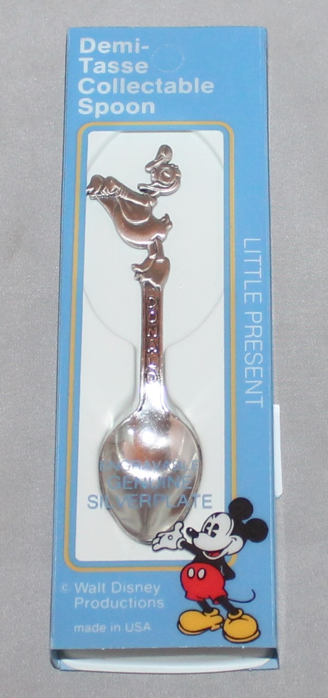 NICE DISNEY DONALD DUCK SILVERPLATE SPOON WALT DISNEY PRODUCTIONS NOS ...
