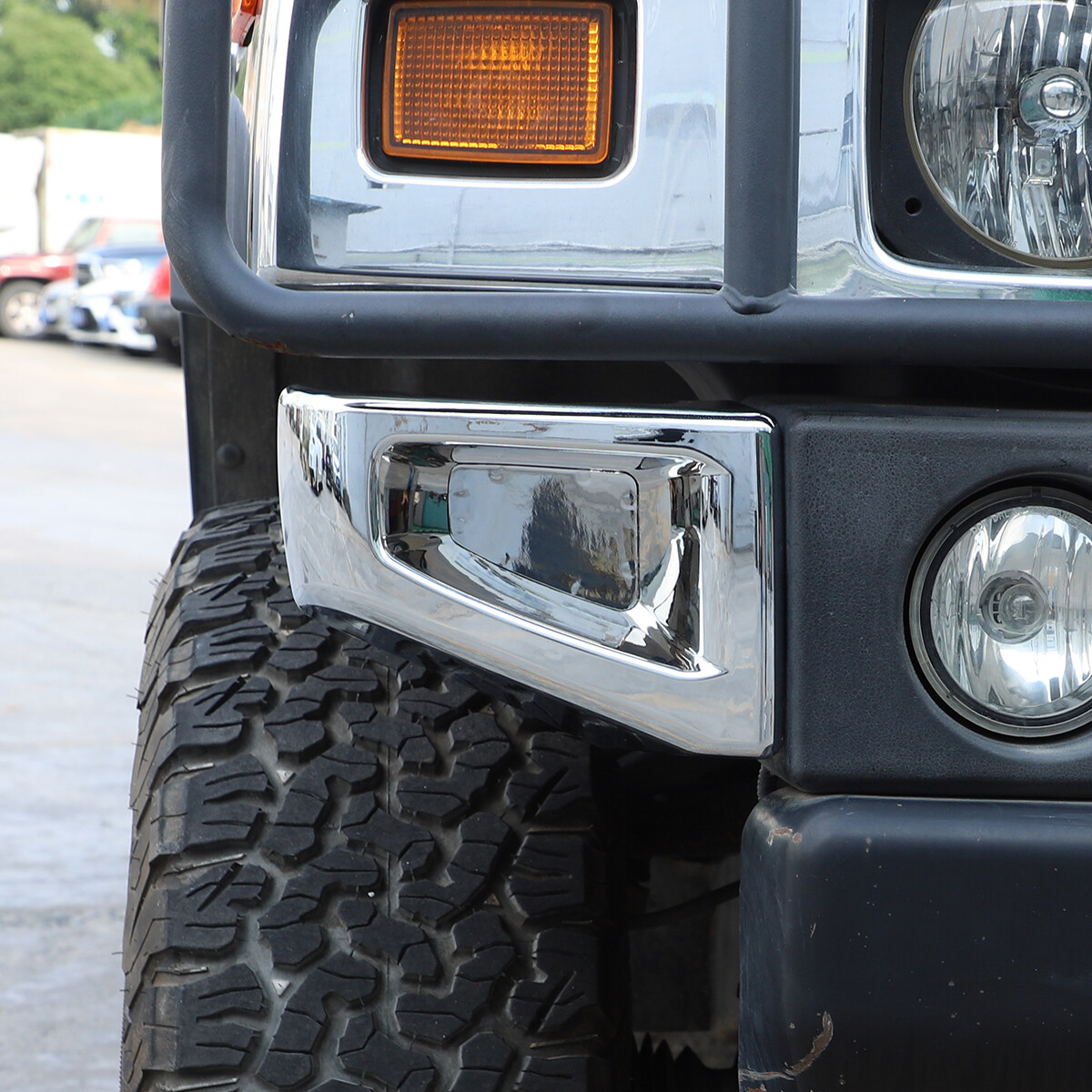 Fit For 2003-09 HUMMER H2 Front Bumper End Cap Gloss Chrome Replace ...
