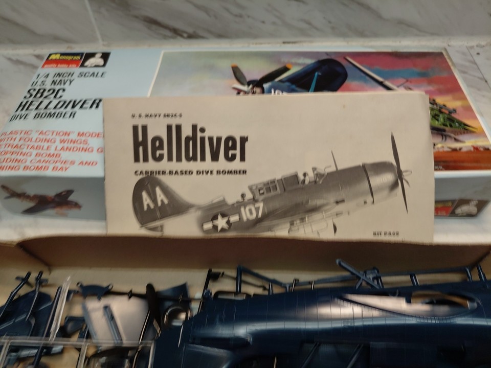 Monogram 1:48 SB2C Helldiver Dive Bomber Model Kit, OPEN BOX | eBay