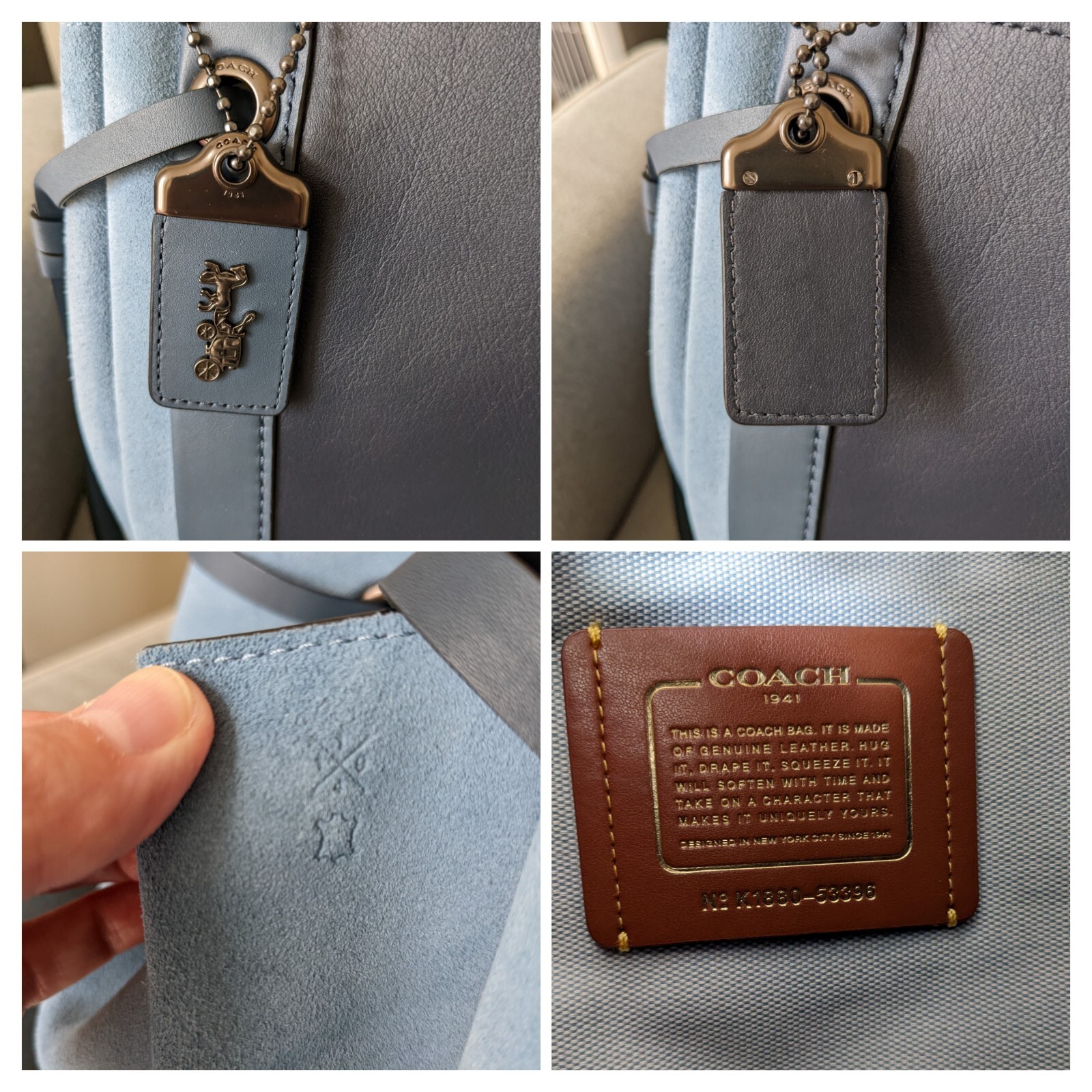 Coach 1941 Harmony Hobo 33 Colorblock Blue Free Ship - Gem